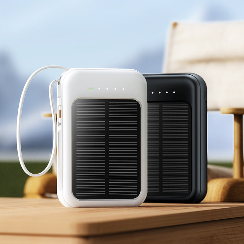 Self-contained Mini Solar Power Bank with Built-in Cable – forubom