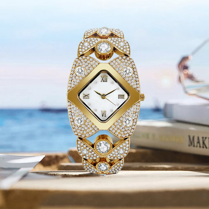 Women's Retro Quartz Watch with Sparkling Rhinestones – forubom